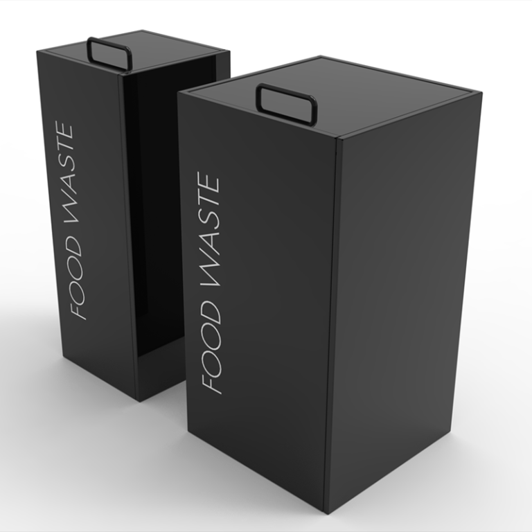 Recycling Bin With Lid | Black Waste Separation Bins