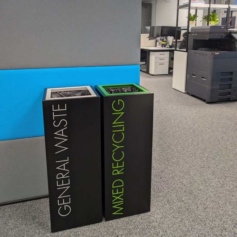 Black Office Recycling Bins | Office Waste Bin | Waste Separation