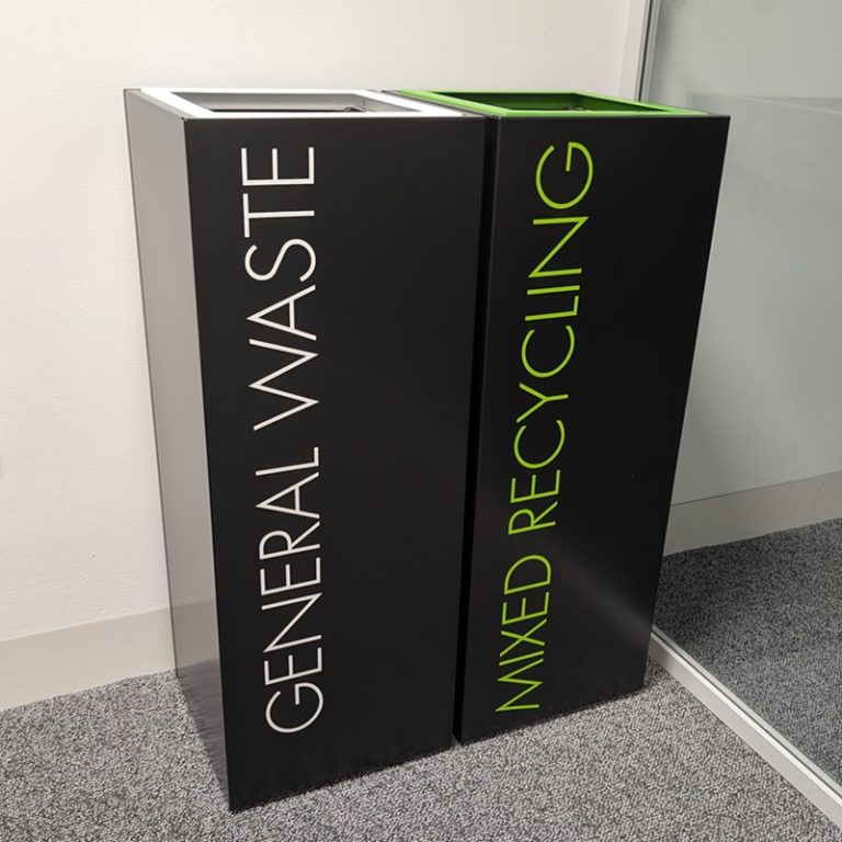 Black Office Recycling Bins | Office Waste Bin | Waste Separation