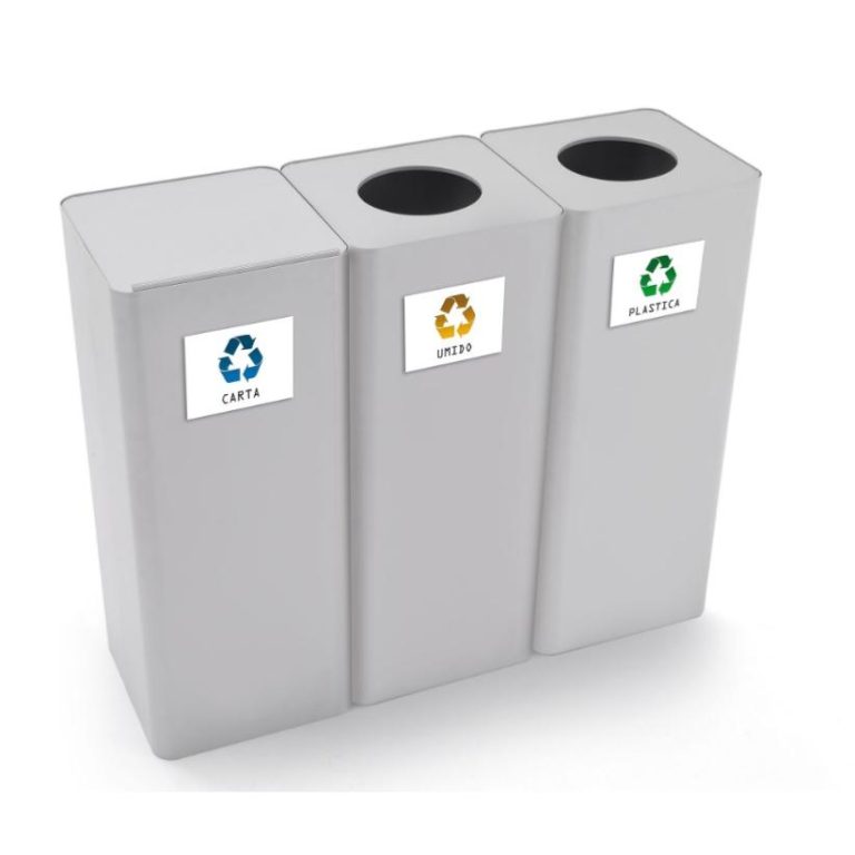 3 Section Recycling Bin | Office Recycling Bin | Office Waste Bins